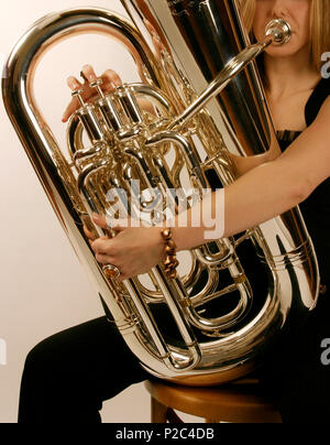 Tuba in playing position Stock Photo - Alamy