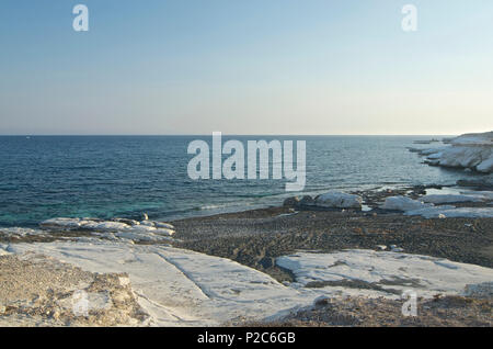 White rocks in Governor's Beach, Cyprus. Beautiful view of the sea with ...