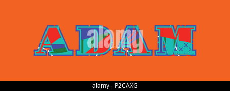 The name ADAM concept and theme written in white tiles and isolated on ...