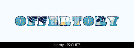 The word Offertory concept and theme written in black ink on a colorful ...