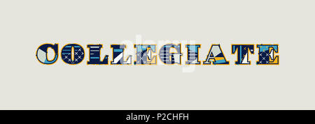 The word College concept and theme written in white tiles and Stock ...