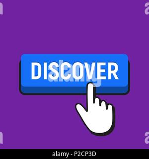 Open icon. Discover concept. Hand Mouse Cursor Clicks the Button ...