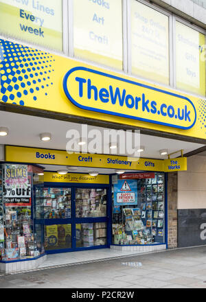 The Works book store shop bookstore front entrance facade sale open ...