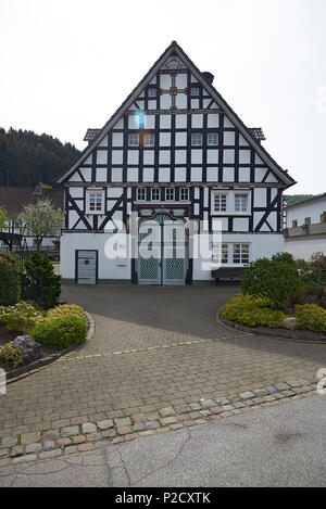 Typical German Fachwerk Houses made of a combination of stone and ...