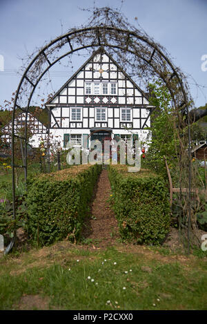 Typical German Fachwerk Houses made of a combination of stone and ...