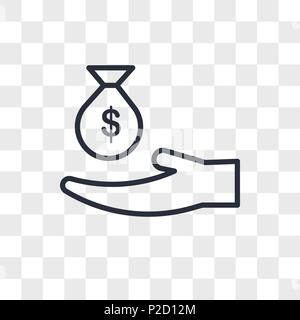 Subsidy icon, linear isolated illustration, thin line vector, web ...