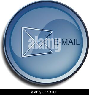 button 2d email with shadow on white background Stock Vector Image ...