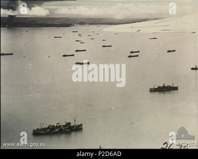 . AWM caption : 'TARAKAN ISLAND. 1945-06-22. HMAS COWRA AND CREW ...