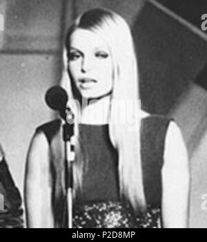 . The entertainer Bob Hope on stage with Miss World 1969, Eva Rueber ...