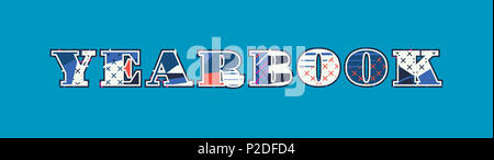 The word YEARBOOK concept written in colorful abstract typography Stock ...