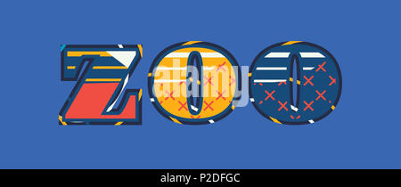 The word ZOO concept written in colorful abstract typography Stock ...