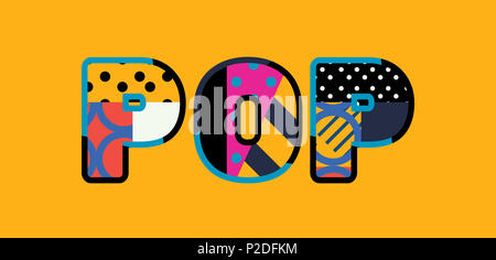 The word POP concept written in colorful abstract typography Stock ...
