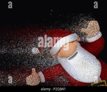 3D render of Santa Claus with an exploding glitter effect Stock Photo ...