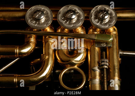 rotary valved trumpet made by Lechner Stock Photo - Alamy