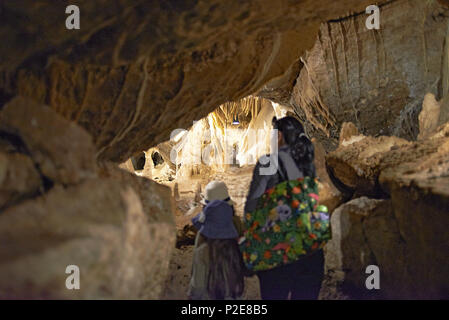 A glimpse inside the Atta caves in Attendorn deep underground with lots ...