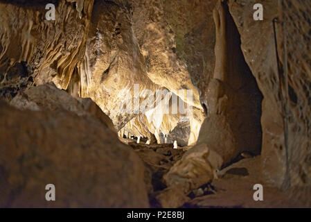A glimpse inside the Atta caves in Attendorn deep underground with lots ...
