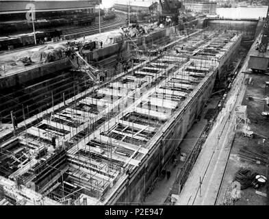 World War Two Phoenix caissons to form an improvised Mulberry harbor at ...