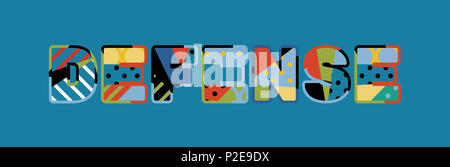 The word DEFENSE concept written in colorful abstract typography Stock ...