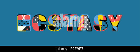 The word ECSTASY concept written in colorful abstract typography Stock ...