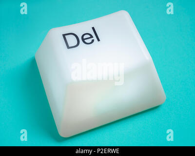 Big Delete Computer Key Button Light Box Isolated on Yellow Background ...