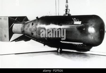 A casing of a 'Little Boy' atomic bomb on display at the Imperial War ...