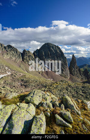 View to ridge with Campanile di Cece and Cima d'Asta, Cima di Cece ...