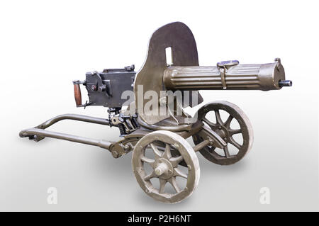 The old machine gun Maxim model 1910. Isolated image on white ...