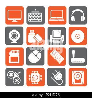 Computer peripherals and accessories icons - vector icon set Stock ...