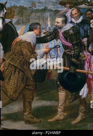 The Surrender of Breda painted by Diego Velazquez, 1635. Detail of ...