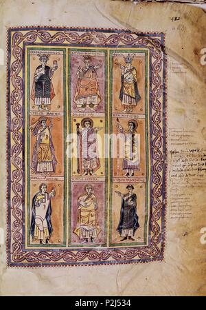 Reyes visigodos Codex Vigilanus - Égica Stock Photo - Alamy