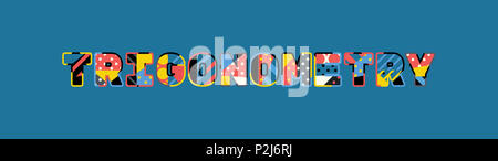 The word Trigonometry concept and theme written in vintage wooden ...