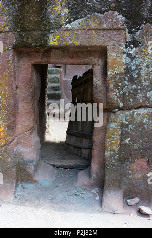 the rock cut church of st George in the ancient city of Lalibela in ...