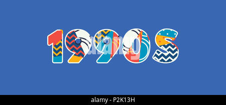 The word 1990s concept written in colorful abstract typography Stock ...