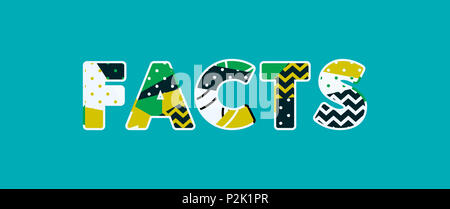 The word FACTS concept written in colorful fragmented word art on a ...