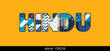 The word HINDU concept written in colorful abstract typography Stock ...