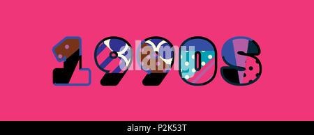 The word 1990s concept written in colorful abstract typography Stock ...