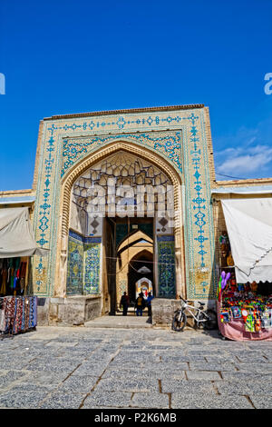 Entrance iwan of the Jameh Mosque of Isfahan (first built in 8th c ...