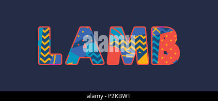 The word LAMB concept written in colorful abstract typography Stock ...
