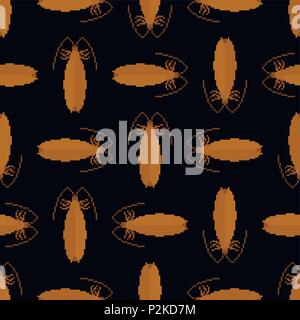 Cockroach Pixel art. Insect 8 bit. Beetle digital. Bug Vector ...