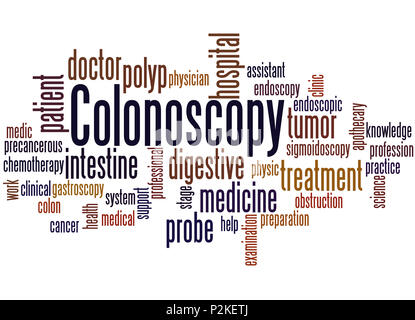 Colonoscopy, word cloud concept on white background Stock Photo - Alamy