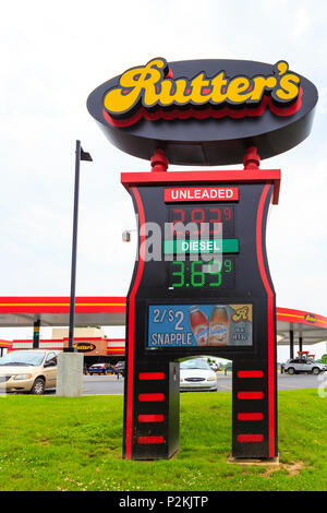 Strasburg, PA, USA - June 9, 2018: Rutter’s is an American convenience ...