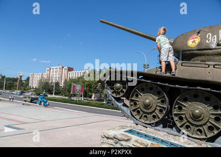 25.08.2016, Tiraspol, Transnistria, Moldova - The famous tank monument ...