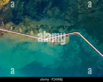 Aerial view of the De Bosset Bridge in Argostoli city on Kefalonia ...