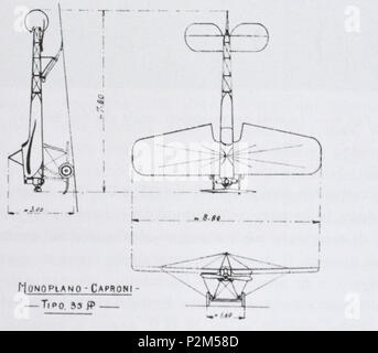 The Monoplano Caproni Tipo 35 HP is a historical aircraft, likely a ...