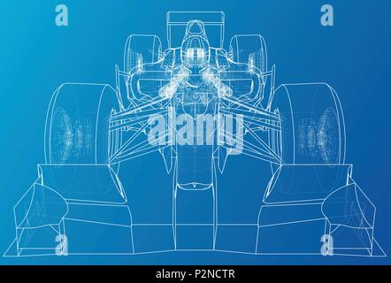 Race car. Wire-frame. EPS10 format. Vector created of 3d Stock Vector ...