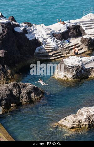 Portugal, Madeira Island, Funchal, natural swimming pool Stock Photo ...