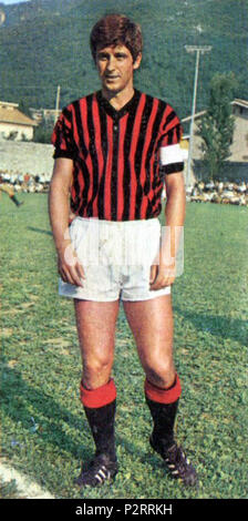 Italian footballer Gianni Rivera, captain of A.C. Milan, at San Siro in ...