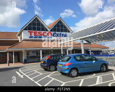 Tesco car park Disabled Parking sign Stock Photo - Alamy
