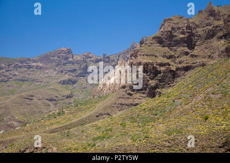Gran Canaria, June, views along hiking path between ravine Barranco de ...