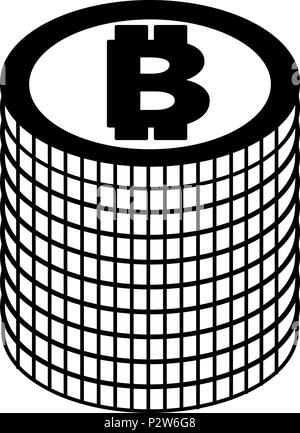 Bitcoins stacked isolated in black and white Stock Vector Image & Art ...